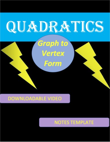 Writing Vertex Form Quadratic Equations from a Graph (Distance Learning)