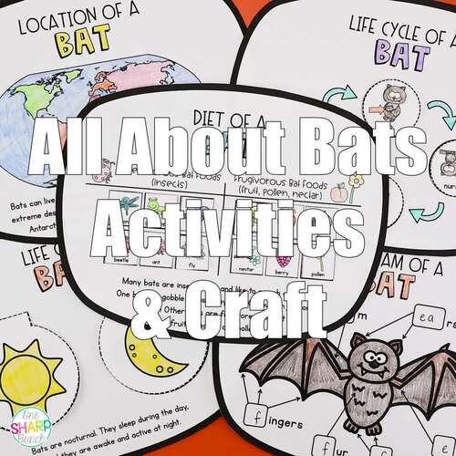 All About Bats, Bat Craft, Bat Math & Literacy, Halloween Craft ...