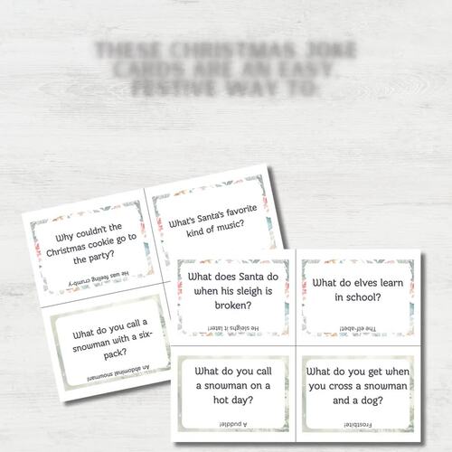 Christmas Joke Cards for Classroom — 24 Printable Teacher Jokes for ...