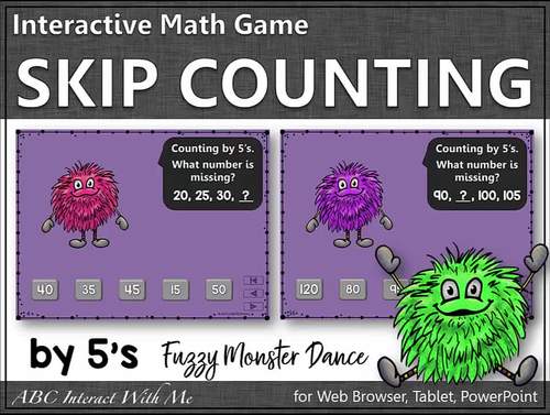 Skip Counting by 5 Interactive Math Game {Fuzzy Monster Dance} | TPT