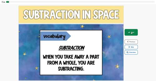 Subtraction in Space // Subtraction Fact Boom Cards // Facts Within 0-20