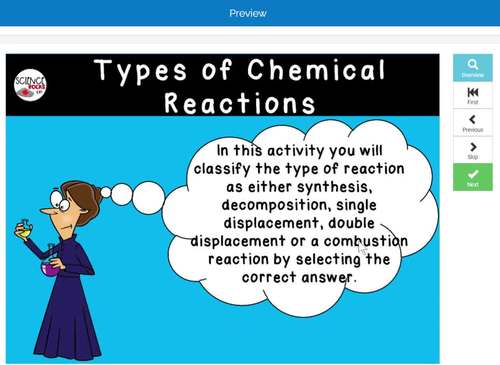 Classifying Types of Chemical Reactions Chemistry Boom Cards™ | TPT