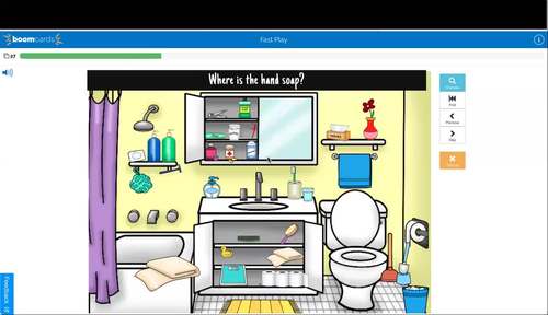 Life Skills Scavenger Hunt & WH Question Scene: Bathroom Items Boom™