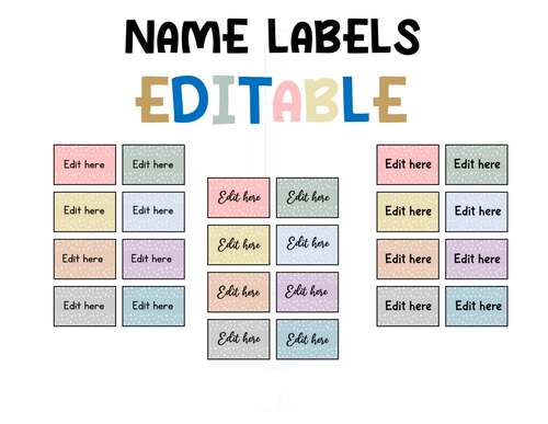 Printable Name Tags, Boho Kids Name Labels, Editable Cubby Labels ...