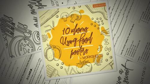 10 Idioms Using Food - Posters, Worksheets, Quiz - Digital and Print