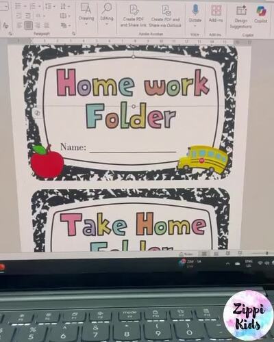 Composition notebook Take Home folder labels EDITABLE | TPT