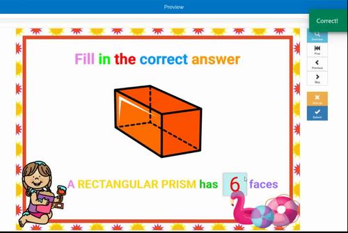 Summer Math 3D Shapes Attributes Boom Cards 1st Grade Math Digital Task ...