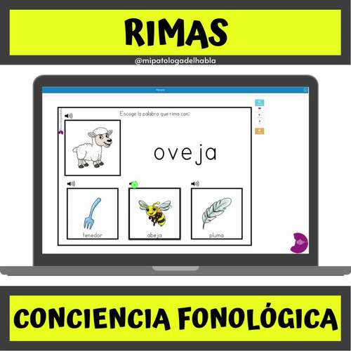 Rima Conciencia Fonológica Rhyme Phonological Awareness Spanish | TPT