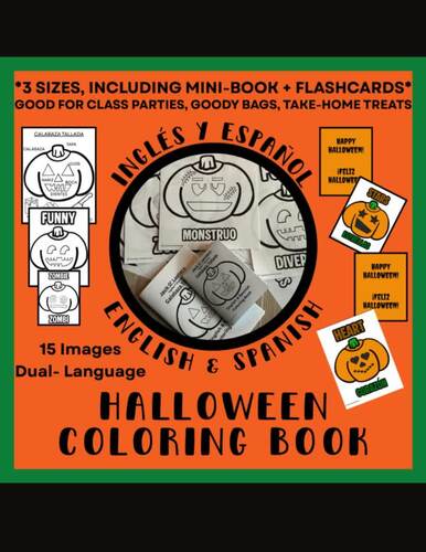 English & Spanish Halloween Coloring Sheets | Pumpkin Activity | Flash ...