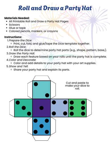 Printable Draw a Party Hat Game, Winter Drawing Activity, Party Hat Art ...