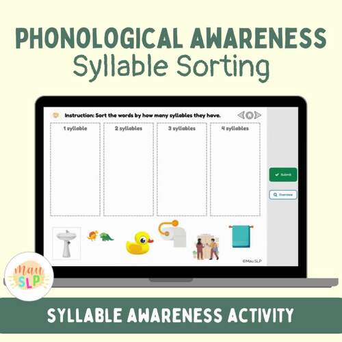Phonological Awareness Syllable Sorting Boom Cards™ by Mau SLP | TPT