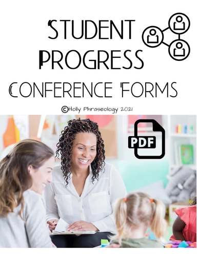 Student Progress Conference Forms (PDF) by Holly Phraseology | TPT