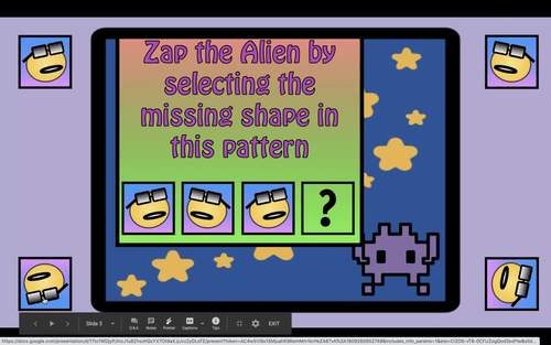 Alien Zap! Shapes & Numbers Patterns 2-Google Slides Games+ Anchor ...