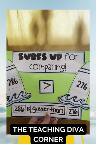 Ocean Comparing Numbers Math Craft by The Teaching Diva Corner | TPT