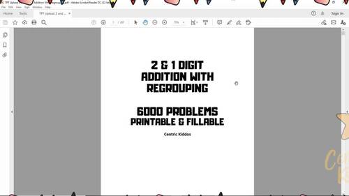 Two & One Digit Addition With Regrouping Test Practice Drills 6000 Problems