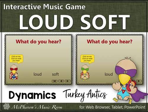 Thanksgiving Music Dynamics Loud Soft Interactive Music Game {Turkey ...