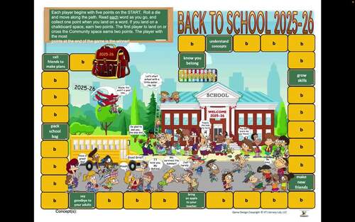 Editable Phonics Word Game Board Template | Back-To-School Theme