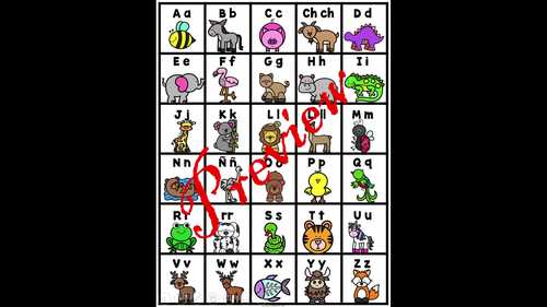 Abecedario | alfabeto con animales, Spanish Animal Alphabet Chart and ...