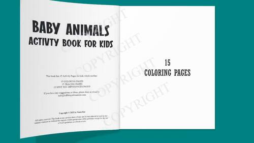 Baby Animals Activity Book for Kids by Buffalo Publications | TPT