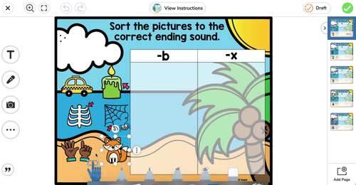 Ending Sound Sort | Seesaw Activities by Keri Brown | TPT