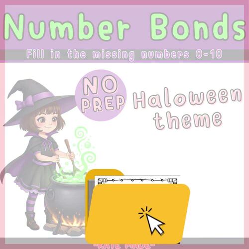 Halloween Number Bonds to 1-10 | Fun Addition Worksheets by KATE MADE