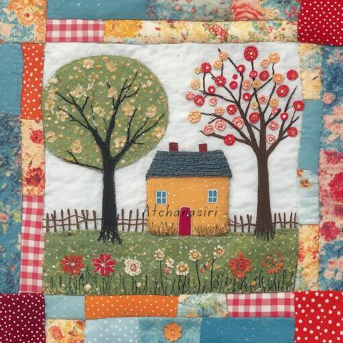 Spring Cottage Patchwork Backgrounds, 10 JPEG Files, | TPT