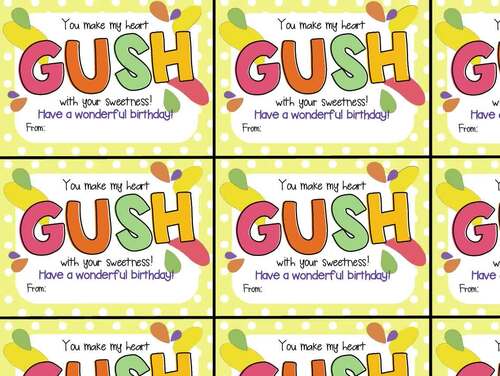 Cute Fruit Gushers Birthday Gift Tag by Highs and Lows of a Teacher