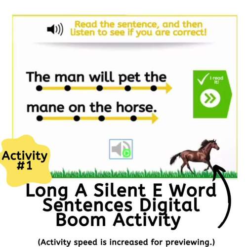 Long Vowel Silent E Decodable Sentences - Printables & 5 Boom™ Activities