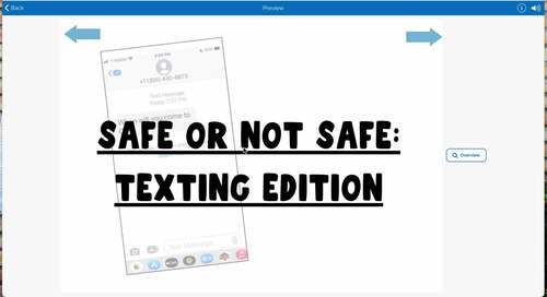 Safe or Not Safe: Technology Cell Phone Safety- TEXTING Digital Citizenship