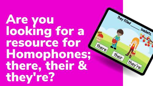Homophones There Their They're Boom Cards by Fiddleheads | TpT