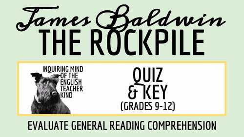 "The Rockpile" by James Baldwin Quiz and Key | African American Literature