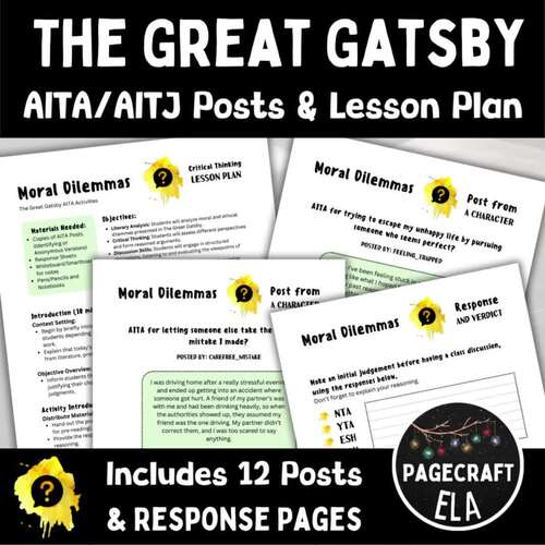 Moral Dilemmas in The Great Gatsby for Critical Thinking | AITA Lesson Plan