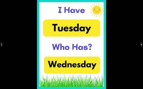 I Have, Who Has? Days of the Week & Months of the Year Flash cards Game ...