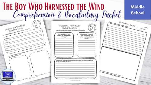 No-Prep: The Boy Who Harnessed the Wind Comprehension & Vocabulary Packet