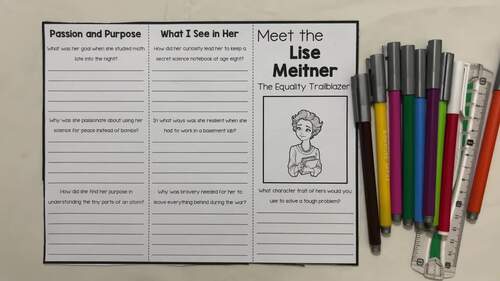 Lise Meitner Womens History Month Craft Project Reading Comprehension