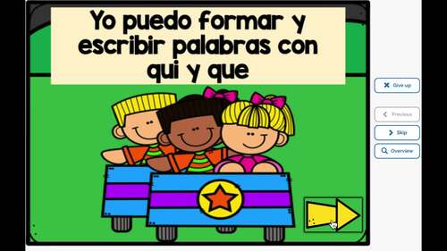 Palabras con "que y qui" Boom cards Audio incluido by Recursos Arcoiris