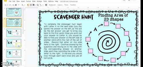 Finding Area of 2D Shapes Measurement Scavenger Hunt | PAPER & DIGITAL