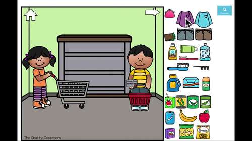 Build a Scene: Shopping Theme (Boom™ Cards) by The Chatty Classroom