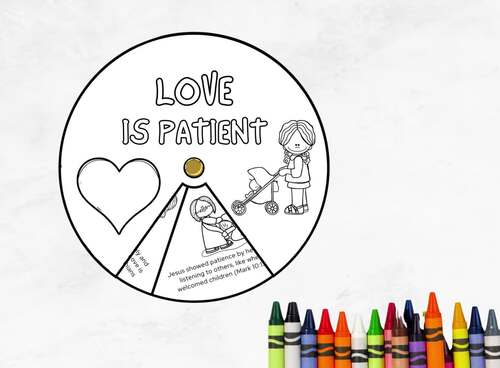 Love is Patient Bible Spinning Wheel Craft Activity for Sunday School ...