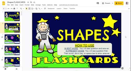 Shapes FLASHCARDS Google and PowerPoint Slides ESL Vocabulary | TpT