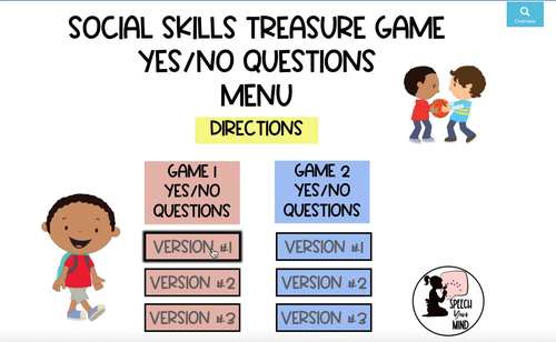 Treasure Game BOOM Cards™ for Social Skills & Behavior | Yes No Questions