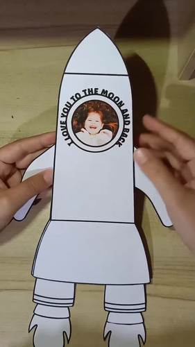 Fathers Day Craft Card Rocket Writing Father's Dad Activity Love You to ...