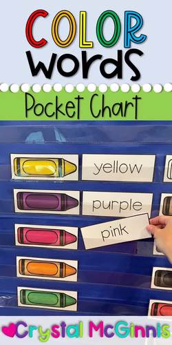 DOLLAR DEAL | Color Words Pocket Chart Sorting Center | Color Words ...