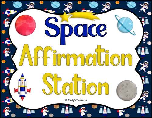 Space Theme Affirmation Station *Editable* by Cindy's Treasures | TPT