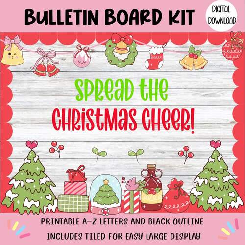 Spread the Christmas Cheer | Christmas Bulletin Board Kit Classroom Decor