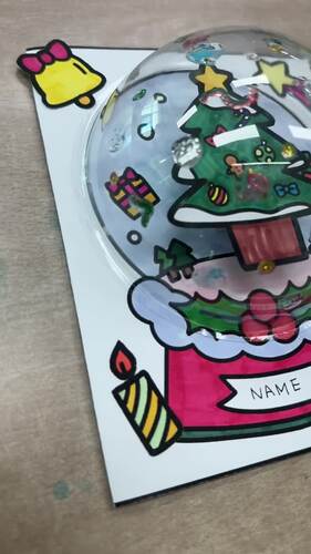 Christmas 3D Snow Globe Writing Card | Printable Christmas Craft