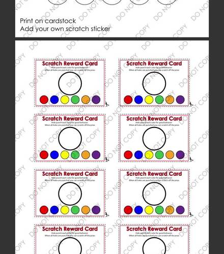 Reward Cards-Punch and Scratch Cards SET 2 by Meet The Needs | TPT