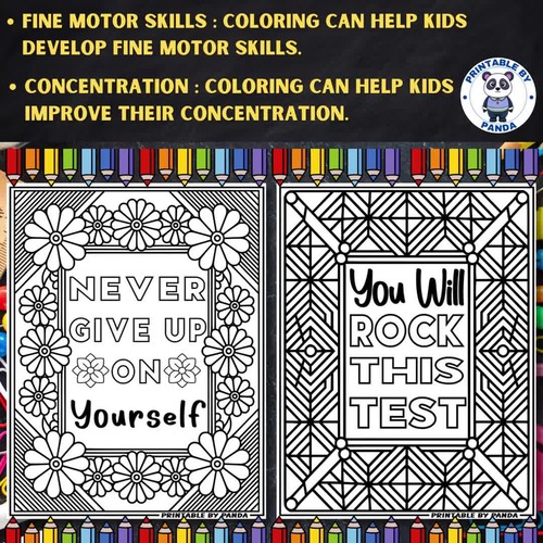 Test Motivation Coloring Pages : State Testing Motivation Cards Notes ...