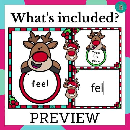 Christmas Reindeer Past Tense Irregular Verbs Winter Boom Cards™