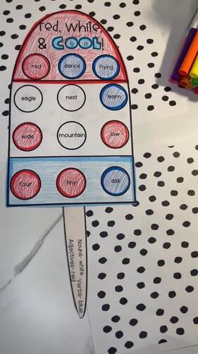 Parts of Speech Red White and Blue Ice Pop Craft by The Teaching Diva ...